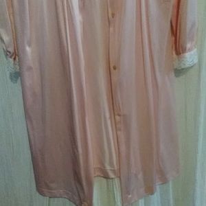 Vintage | Intimates & Sleepwear | Vintage Peach Robe Wlace Panel Front ...